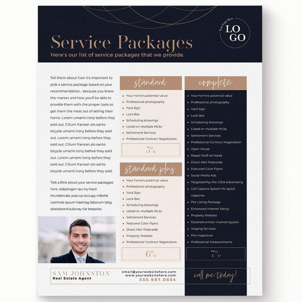 Seller Commission Service Sheet | Blossoming Real Estate