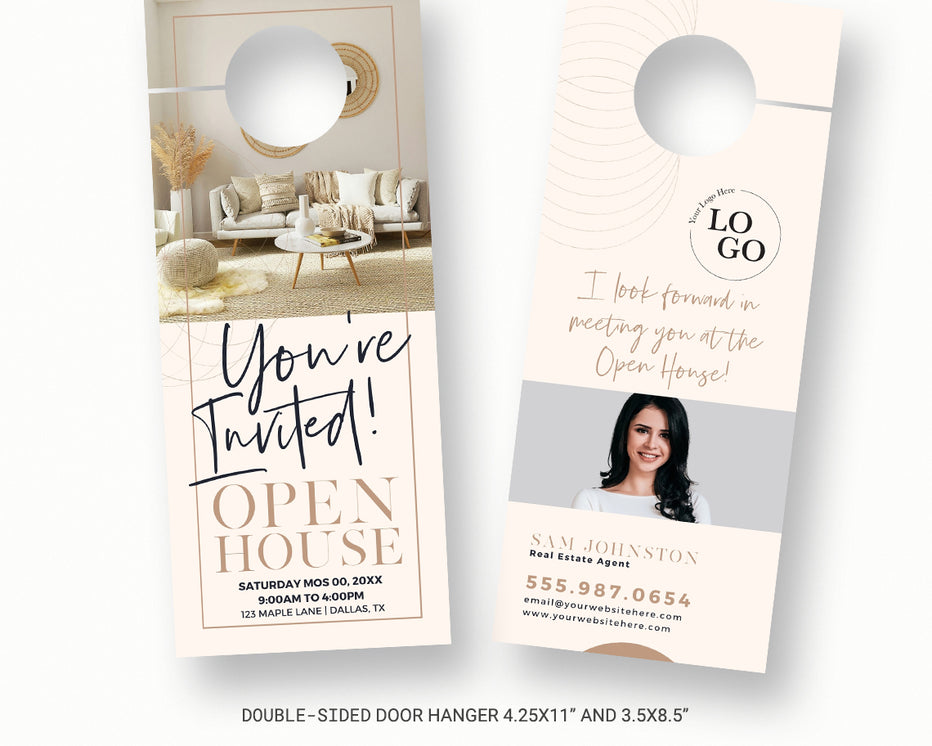 Real Estate Open House Door Hanger | Blossoming Real Estate
