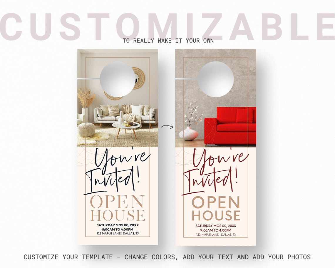 Real Estate Open House Door Hanger | Blossoming Real Estate