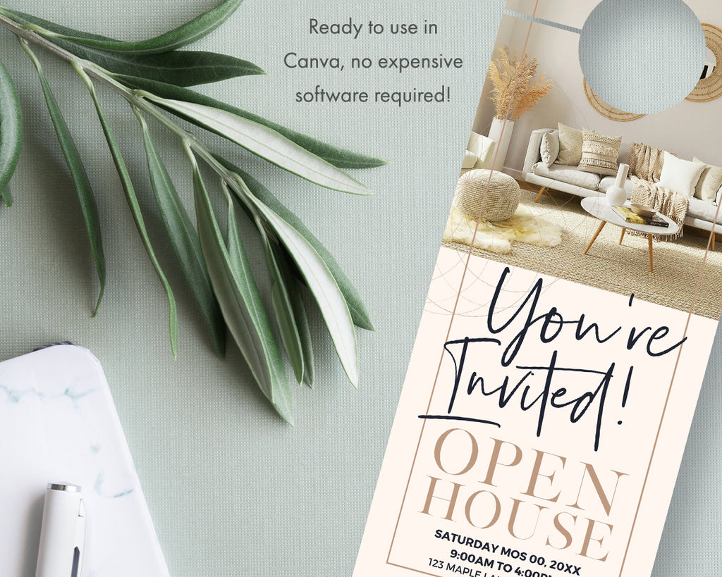 Real Estate Open House Door Hanger | Blossoming Real Estate