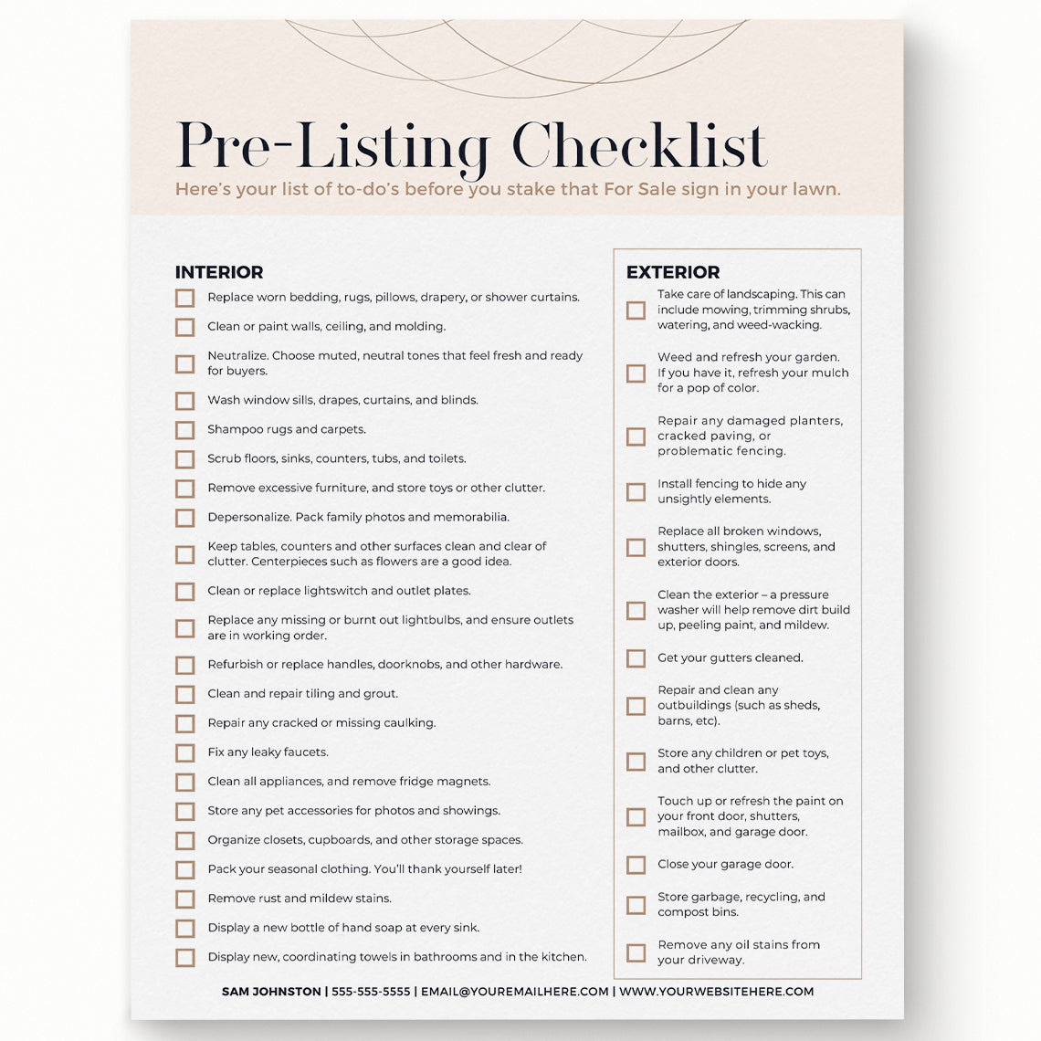 Pre-Listing Checklist | Blossoming Real Estate