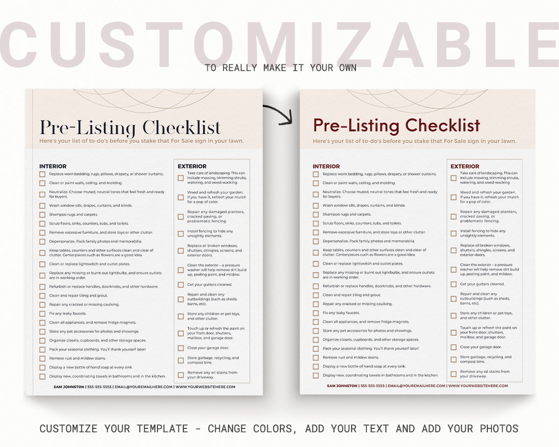 Pre-Listing Checklist | Blossoming Real Estate