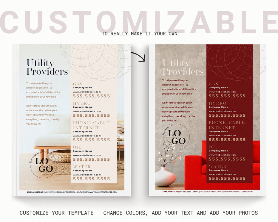 Utility Providers Flyer | Blossoming Real Estate