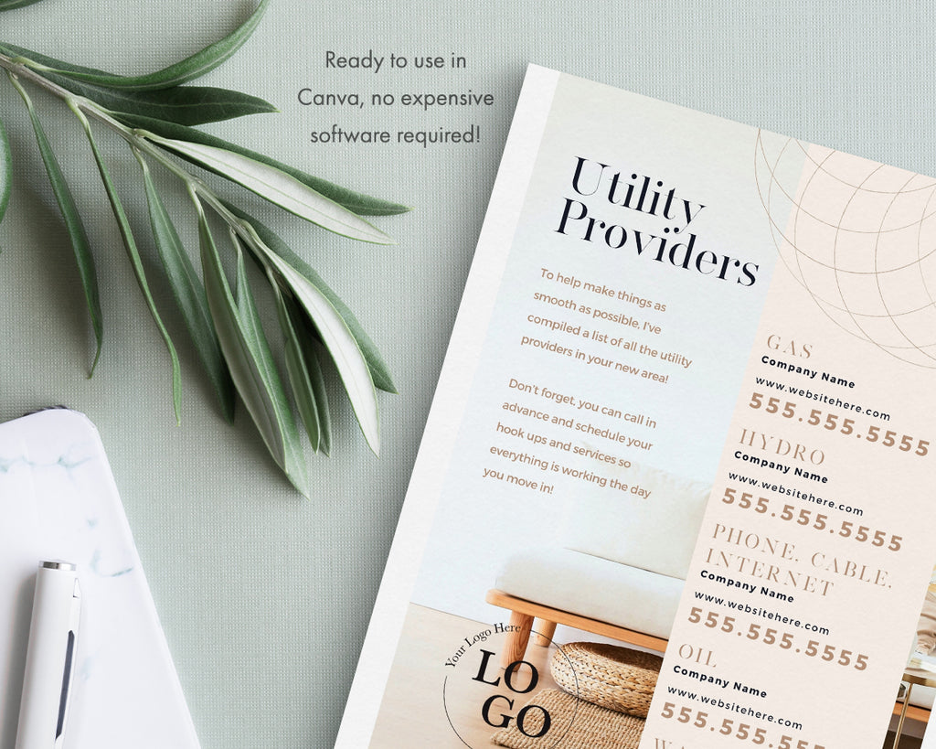 Utility Providers Flyer | Blossoming Real Estate