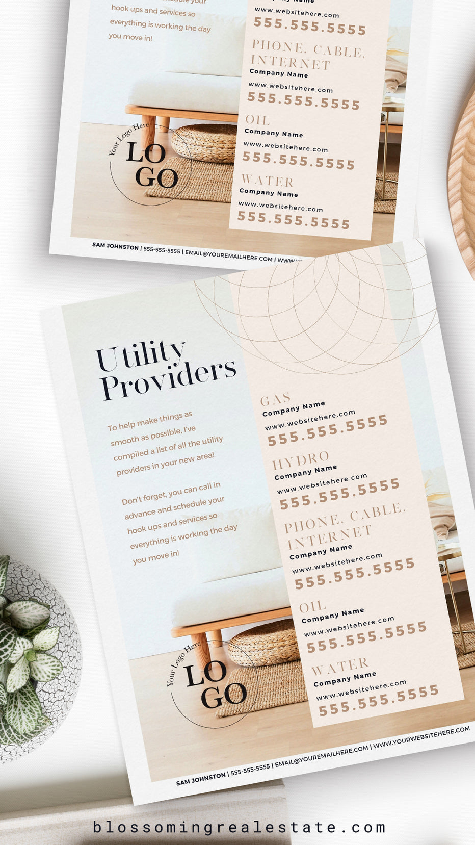 Utility Providers Flyer | Blossoming Real Estate