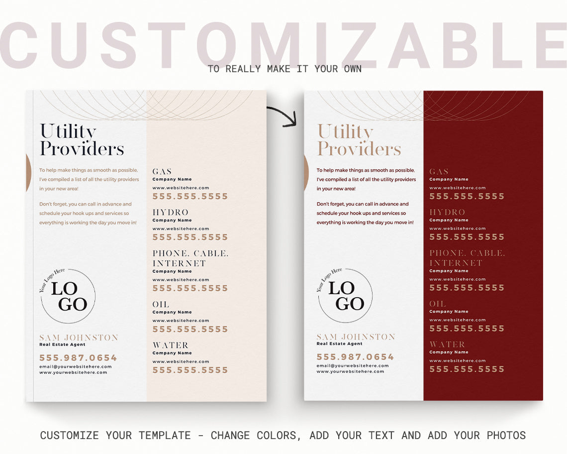 Utility Providers Flyer | Blossoming Real Estate