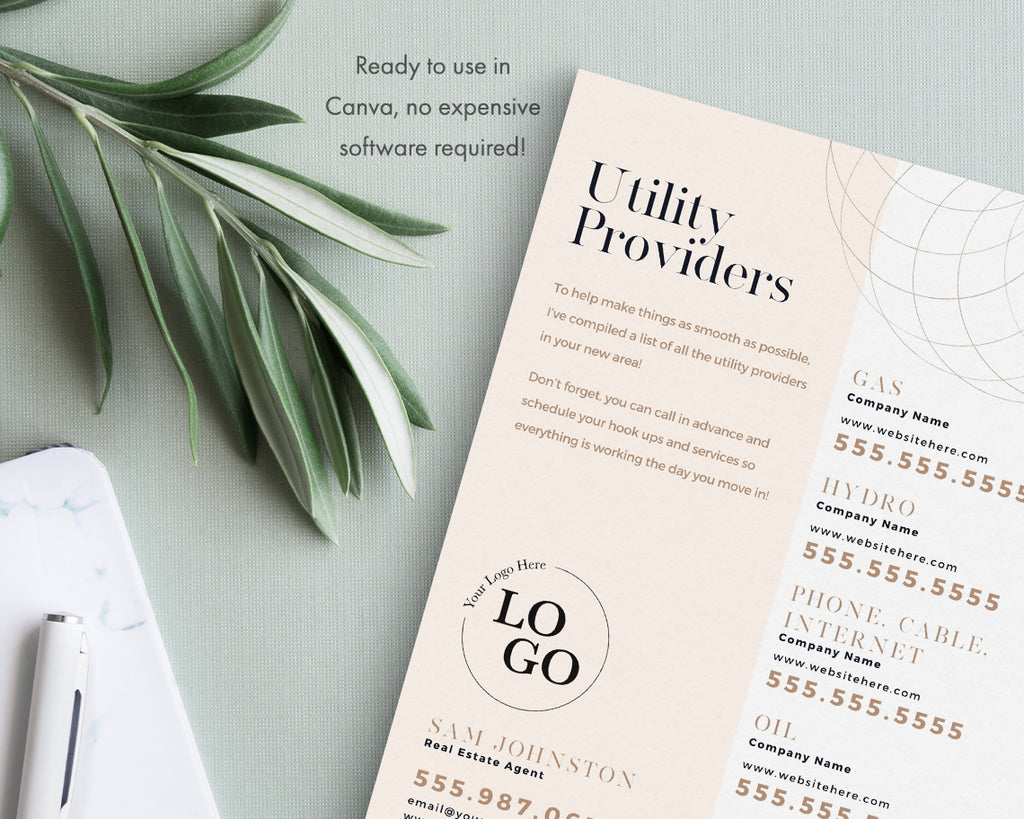 Utility Providers Flyer | Blossoming Real Estate