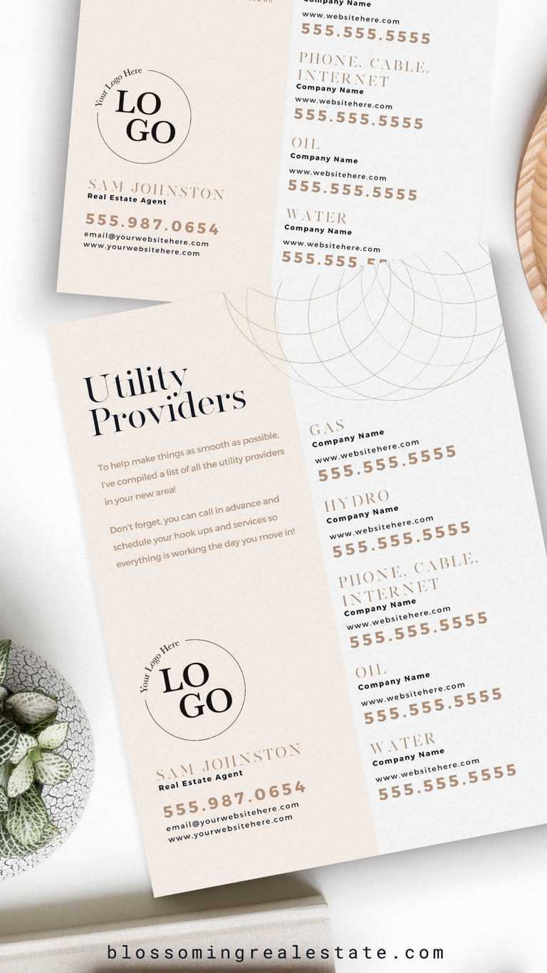 Utility Providers Flyer | Blossoming Real Estate