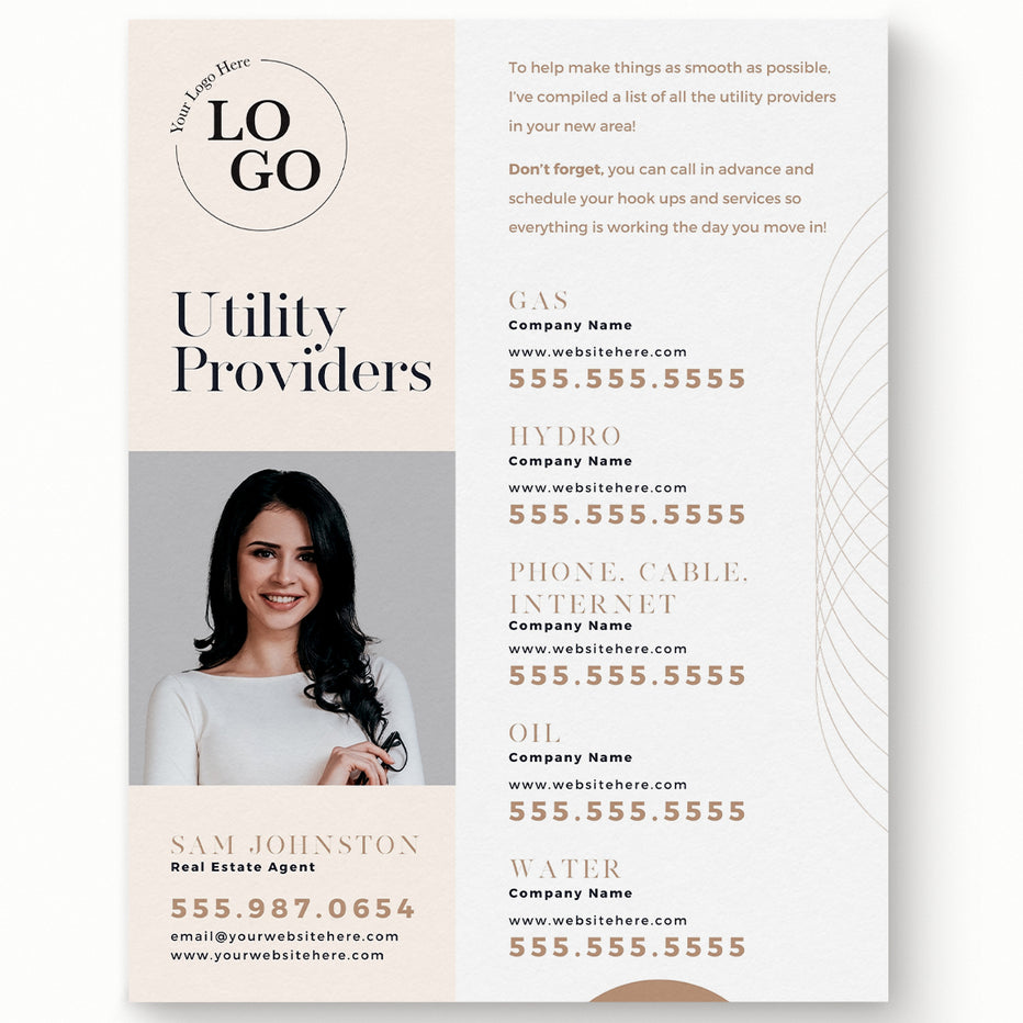 Utility Providers Flyer | Blossoming Real Estate